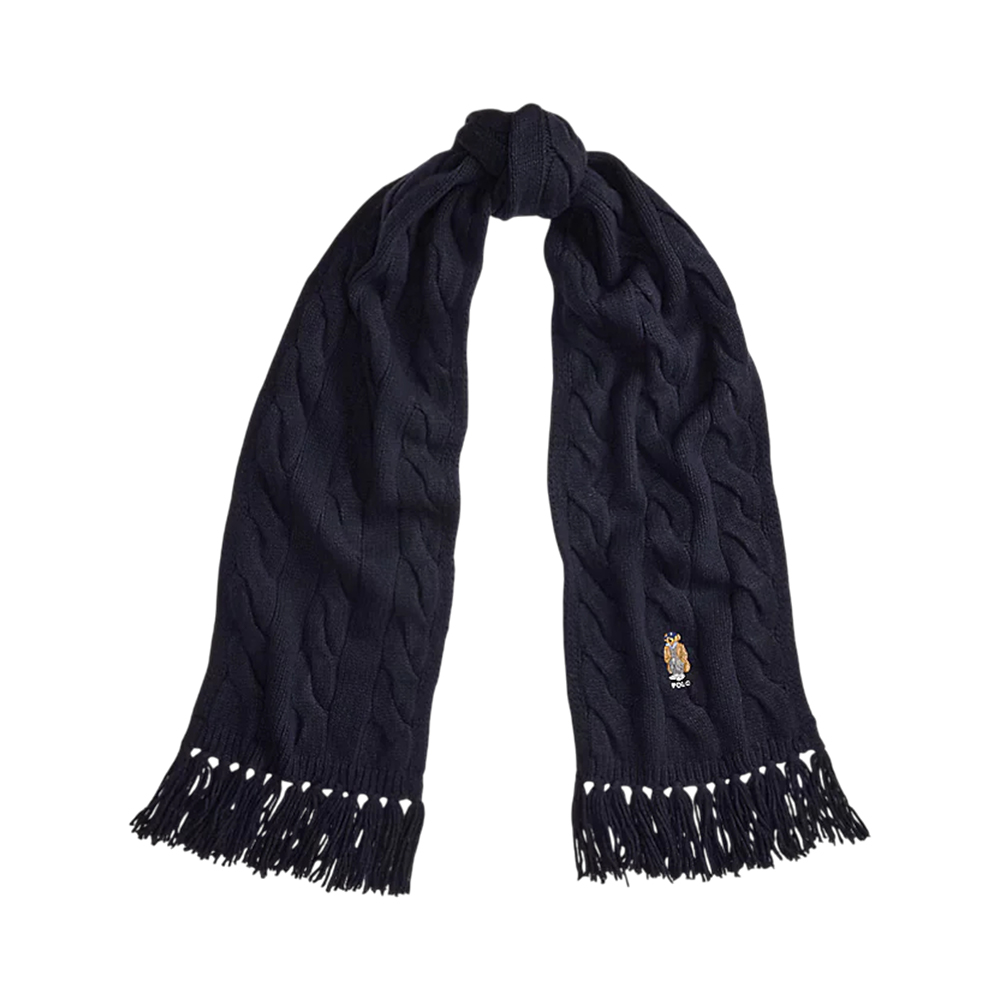 Polo Ralph Lauren Polo Bear Wool-Blend Scarf Navy Blue – voilà.id