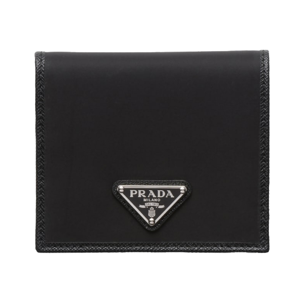 Prada Re-Nylon Triangle Logo Wallet Black – voilà.id
