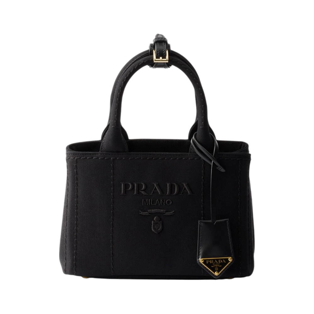 Prada Cotton Canvas Mini Bag Strap All Black – voilà.id