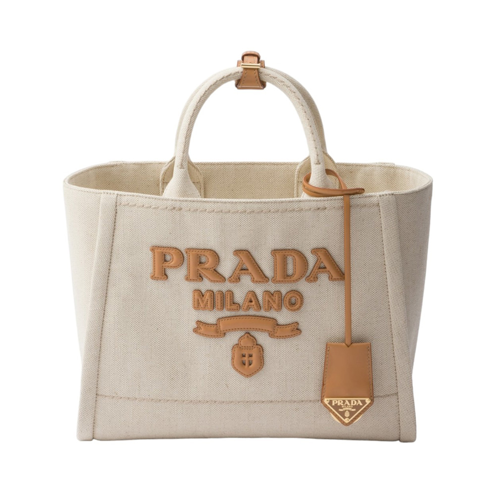 Prada Medium Linen Blend Tote Bag Natural – voilà.id