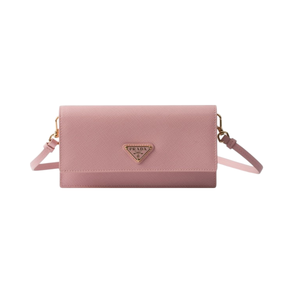 Prada Triangle Logo Saffiano Leather Mini Crossbody Bag Peach – voilà.id