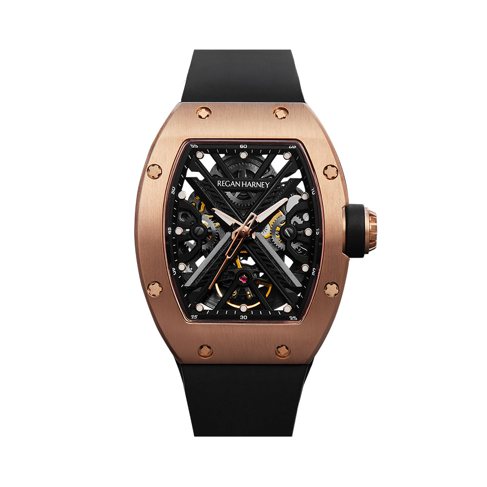 Regan Harney Genesis 38 - RH84-11 Titanium Black Rubber Strap – voilà.id