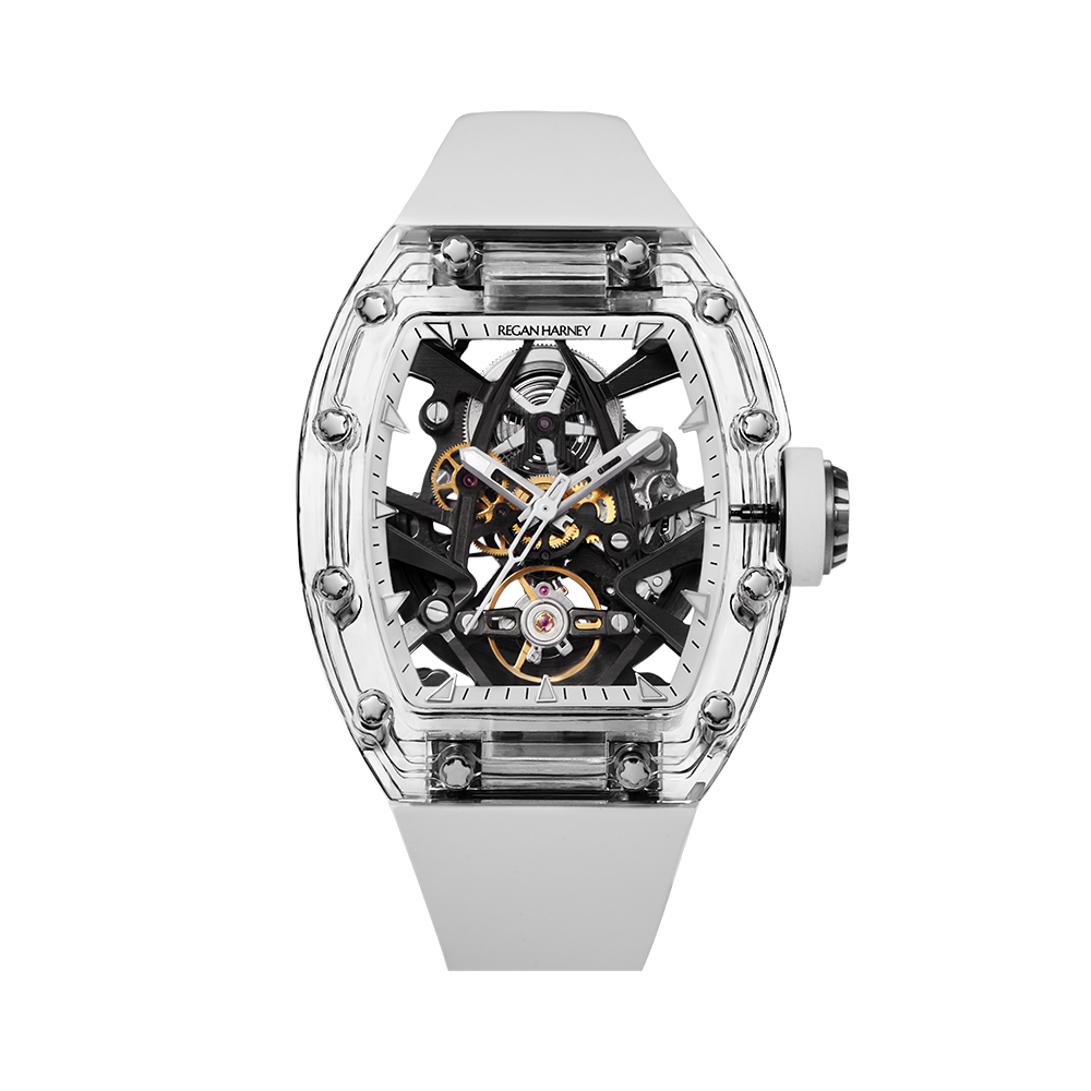 Regan Harney Louvre 42 - RH66-11 Crystal White Rubber Strap – voilà.id