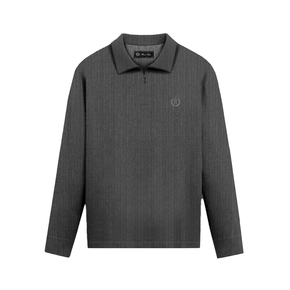 RUCAS Tailor Textured Long Sleeve Polo Shirt Grey – voilà.id