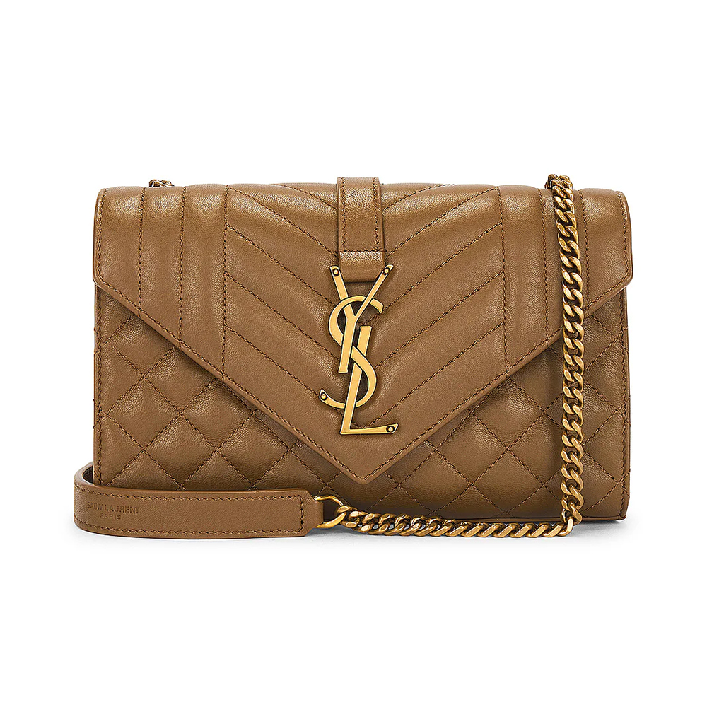 Saint Laurent Envelope Small Chain Shoulder Bag Light Musk – voilà.id