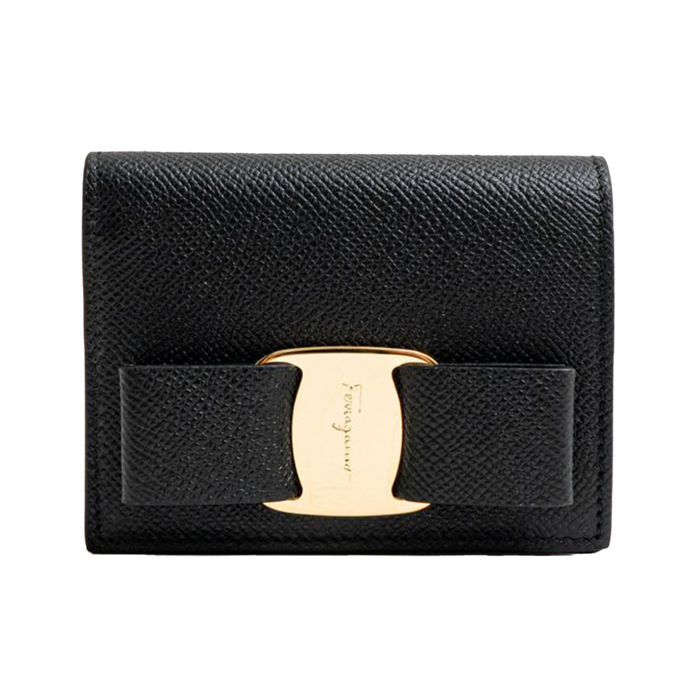 Salvatore Ferragamo Vara Bow Coin Purse Wallet Black – voilà.id