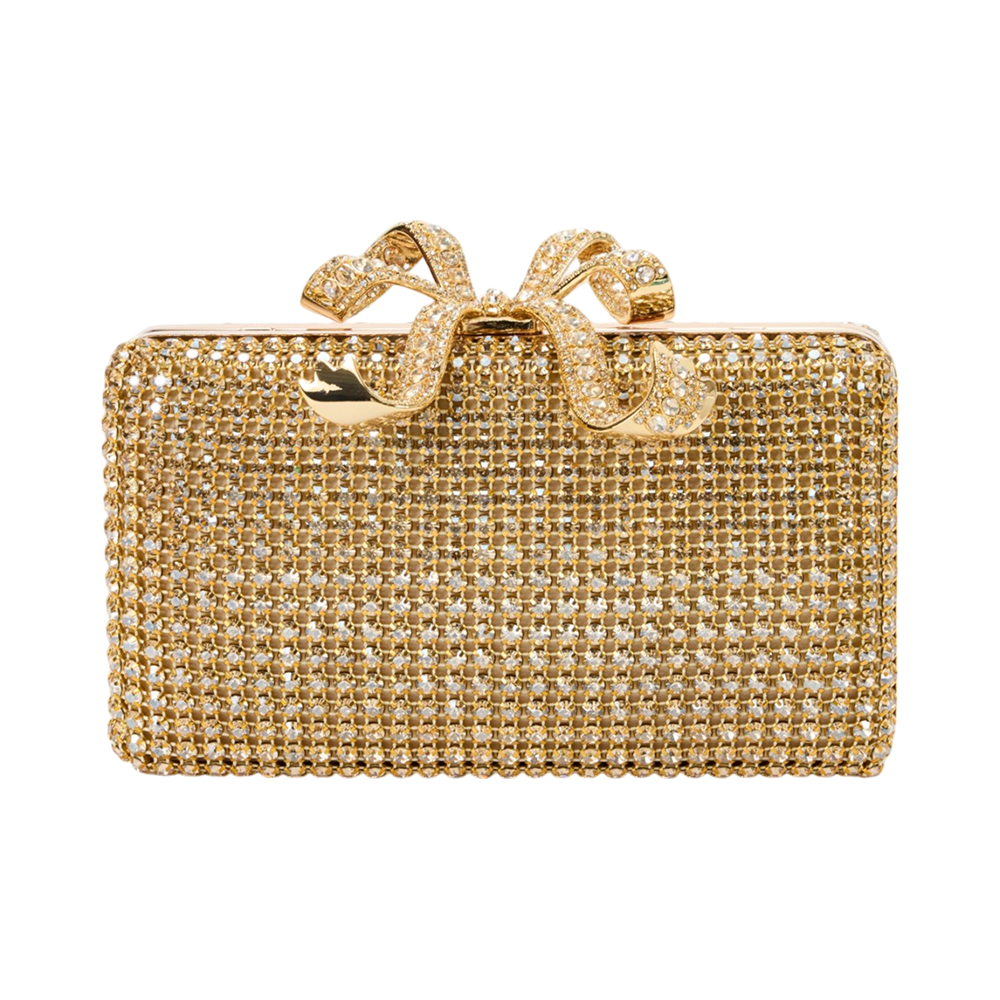 Self Portrait Crystal Diamante Box Clutch Gold – voilà.id