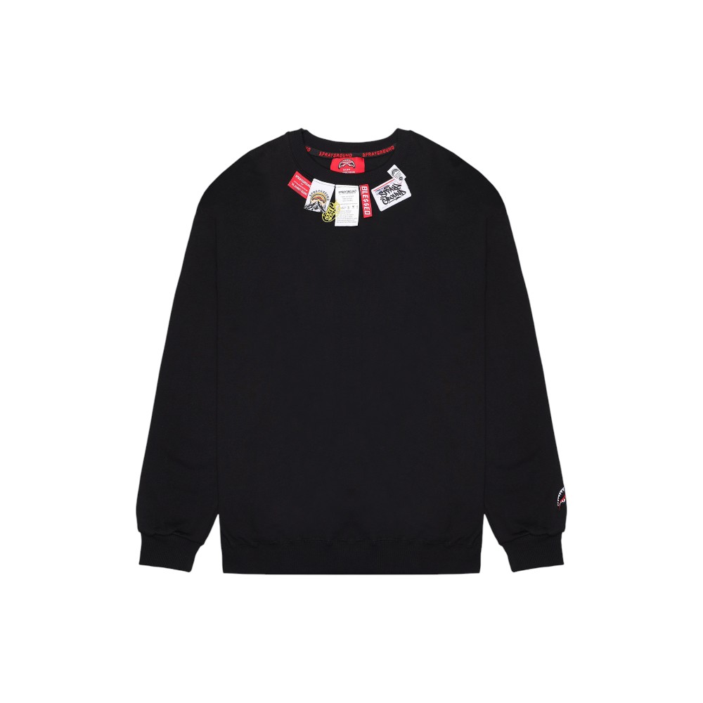 Sprayground Label Logo Crewneck Black – voilà.id