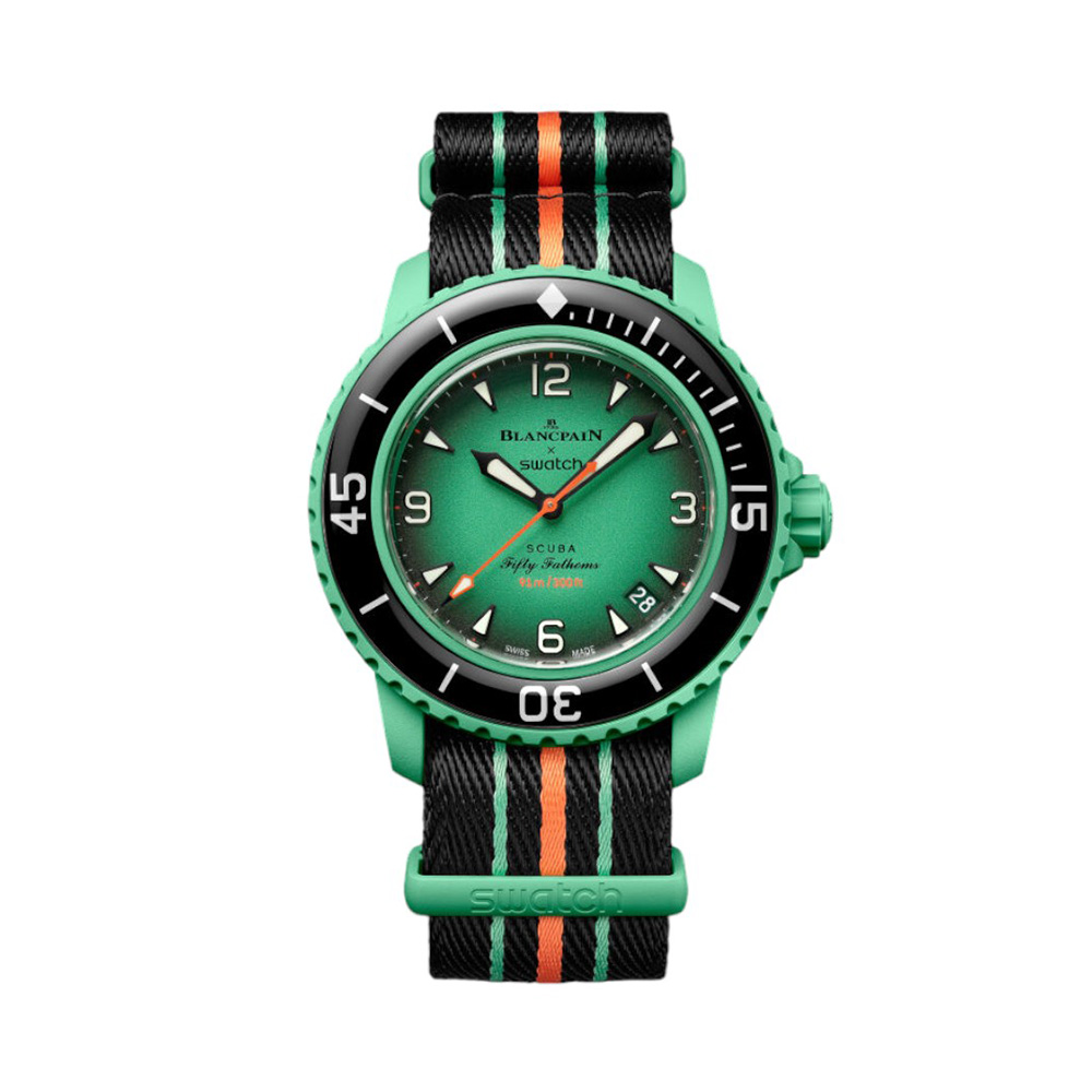 Swatch SXB - SO35I100 Scuba Fifty Fathoms Blancpain Indian Ocean – voilà.id