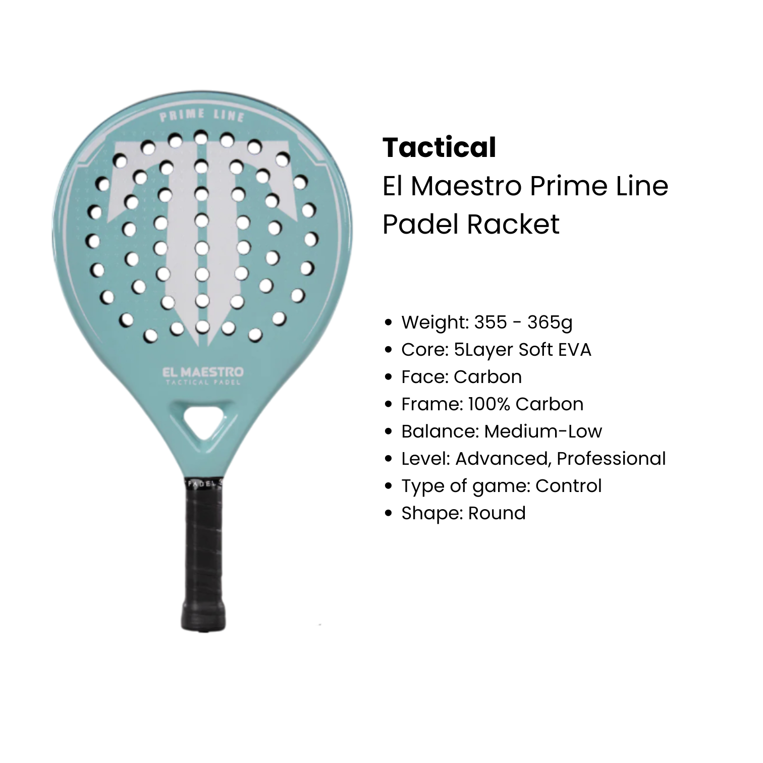 Tactical El Maestro Prime Line Padel Racket Tiffany Blue – voilà.id