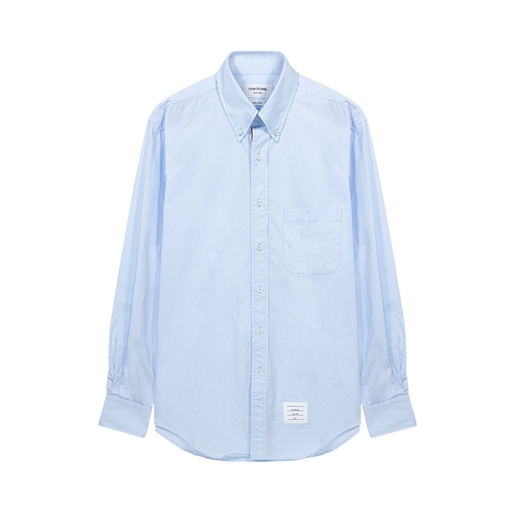 Thom Browne RWB Stripe Inside Placket Cotton Poplin Shirt Light Blue ...