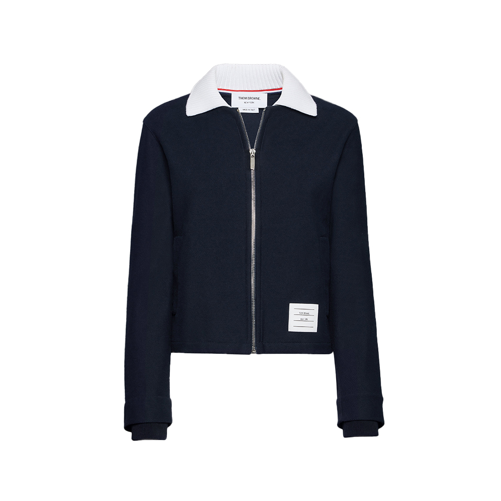 Thom Browne Tech Twill Zip Up Jacket Navy – voilà.id