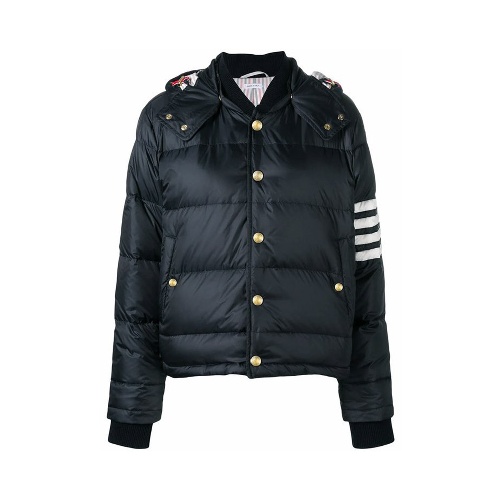 Thom Browne 4-Bar Matte Nylon Bomber Jacket Navy – voilà.id