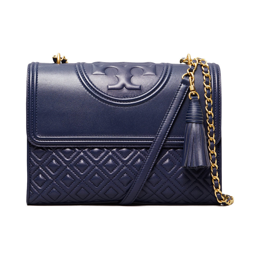 Tory Burch Fleming Convertible Medium Shoulder Bag Navy – voilà.id