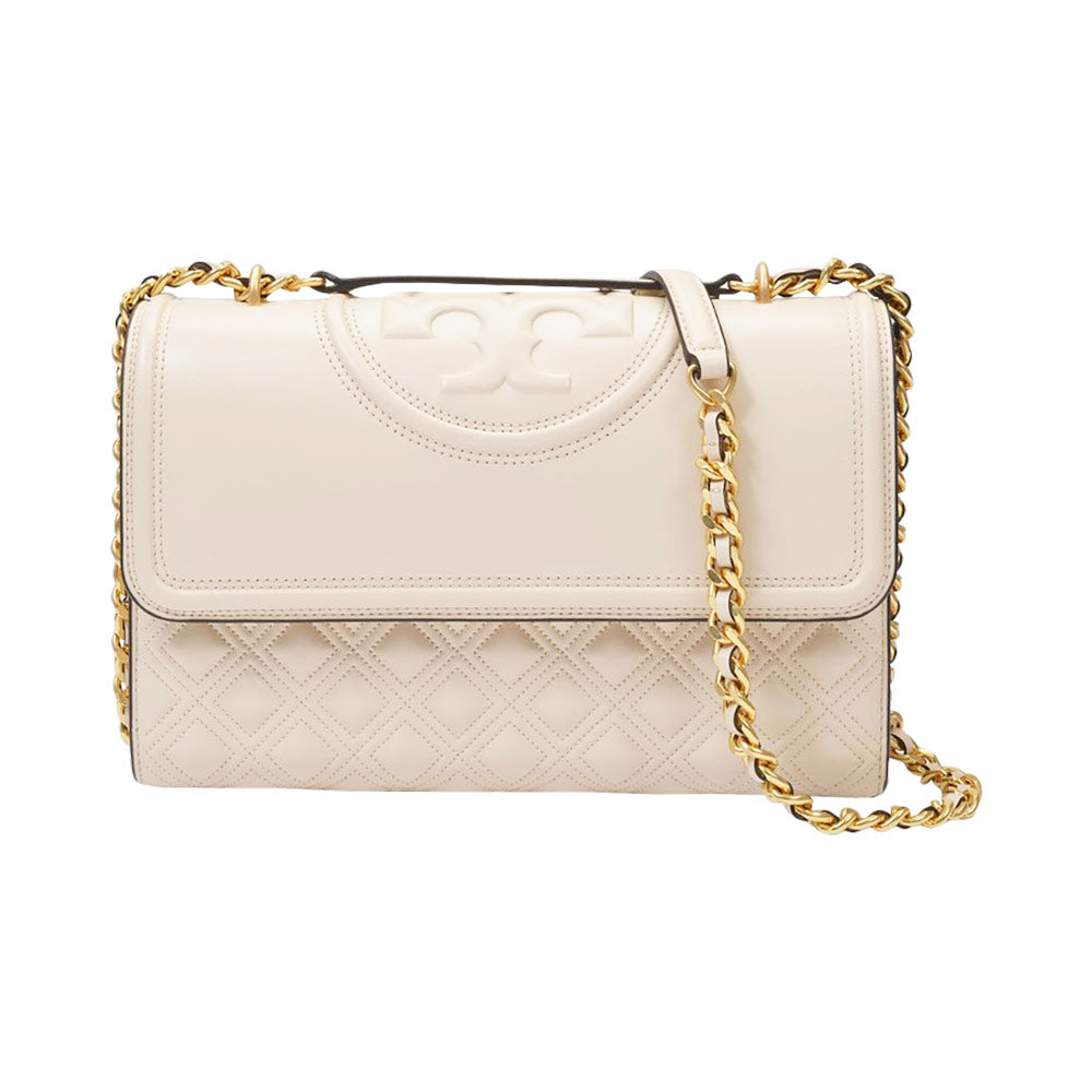Tory Burch Fleming Medium Convertible Shoulder Bag Cream – voilà.id