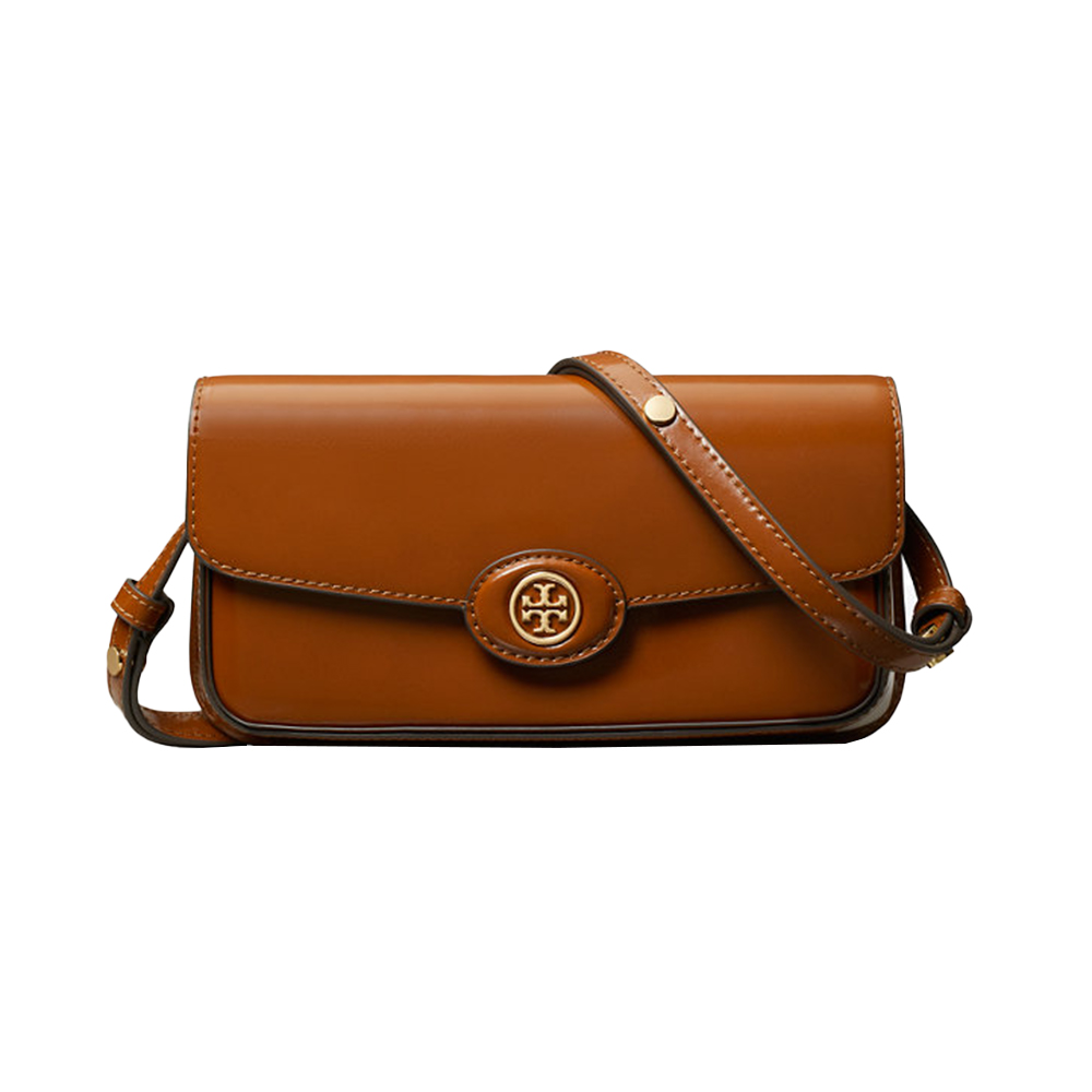 Tory Burch Robinson Spazzolato Rectangular Shoulder Bag Shea Butter ...