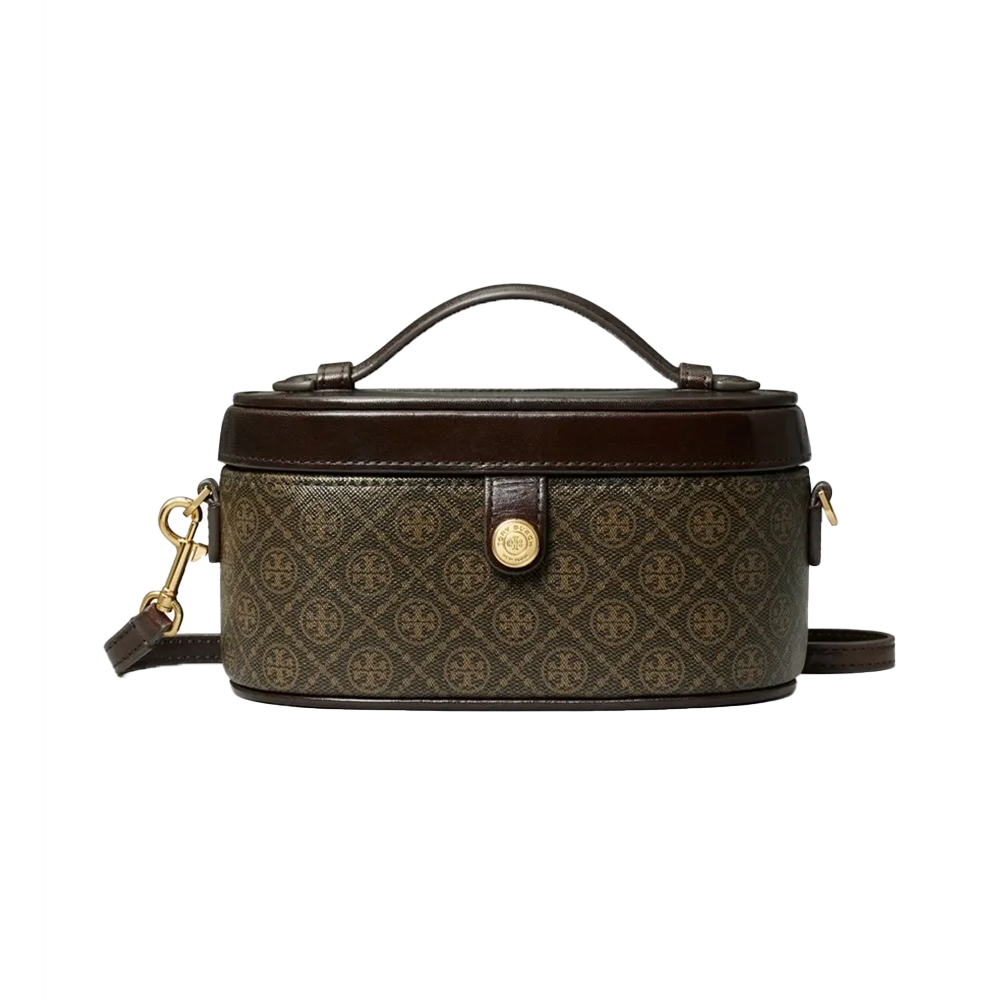 Tory Burch T Monogram Coated Canvas Vanity Case French Press – voilà.id