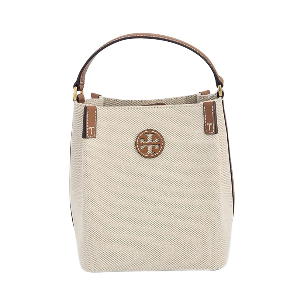 Tory Burch Blake Canvas Bucket Bag Natural/Classic Cuoio – voilà.id