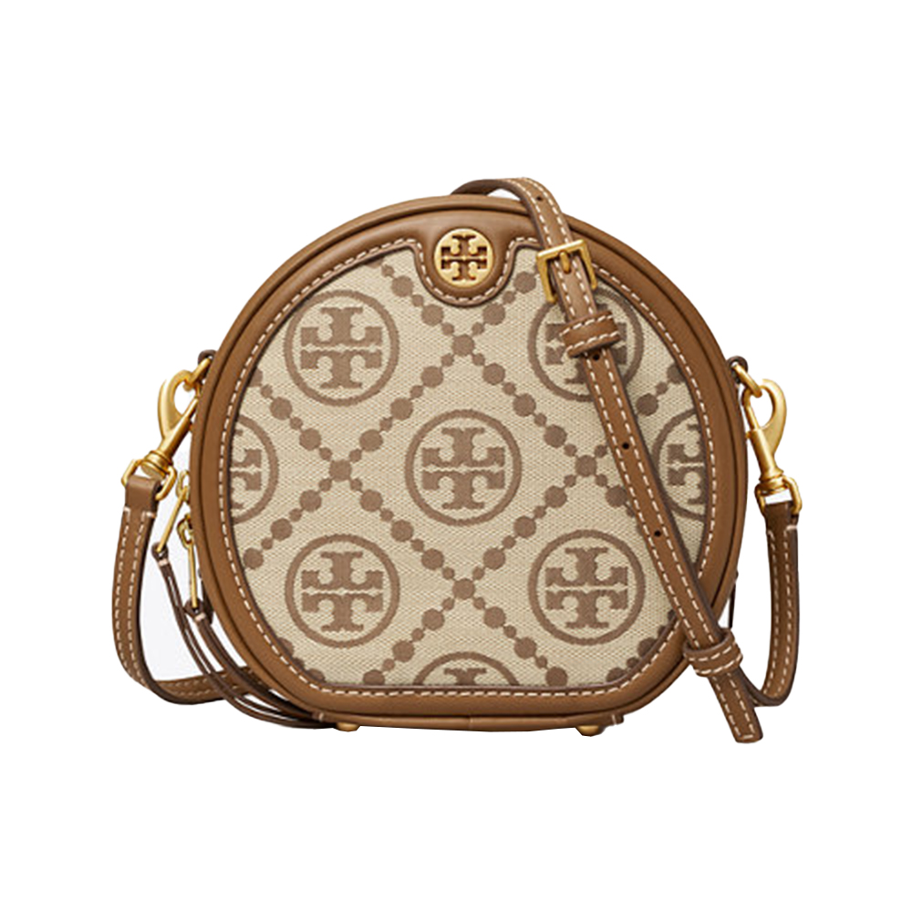 Tory Burch T Monogram Jacquard Moon Crossbody Bag Hazelnut – voilà.id