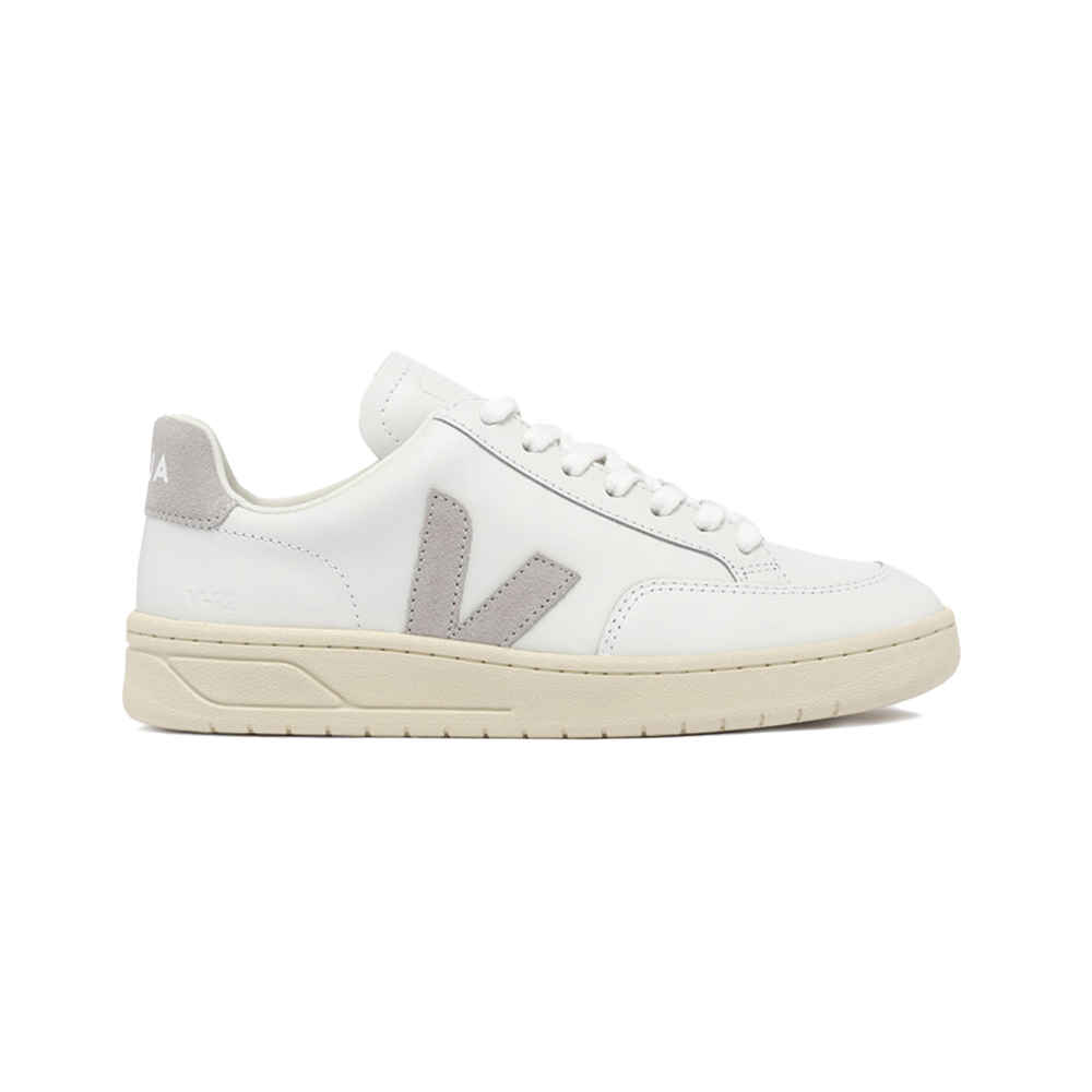 Veja V-12 Low Top Sneakers Leather Extra White Light Grey Men – voilà.id