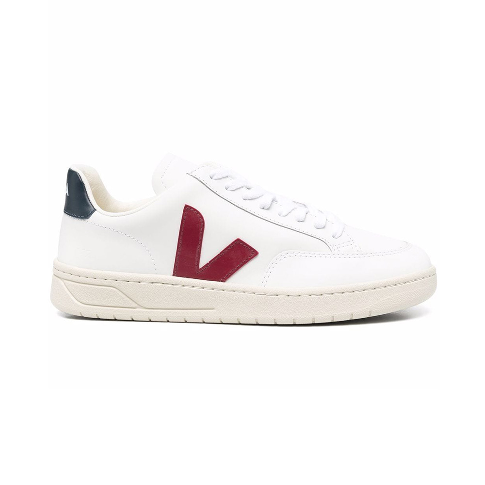 Veja V-12 Low Top Sneakers Leather Extra White Marsala Nautico Men ...