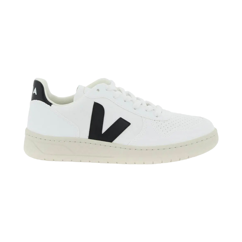 Veja V-10 Low Top Sneakers Logo Printed Tongue Extra White Black Women ...