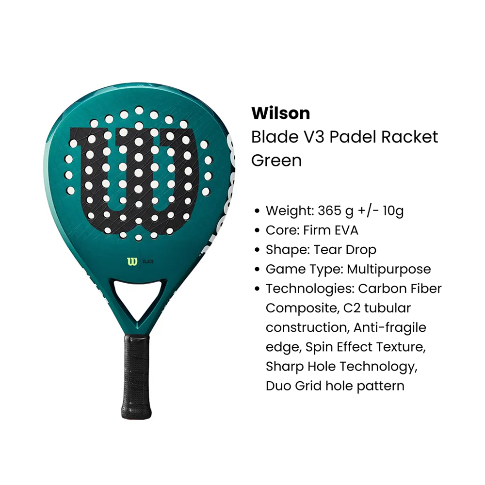 Wilson Blade V3 Padel Racket Green – voilà.id